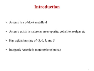 Management of Arsenic Contamination in Groundwater | PPTX