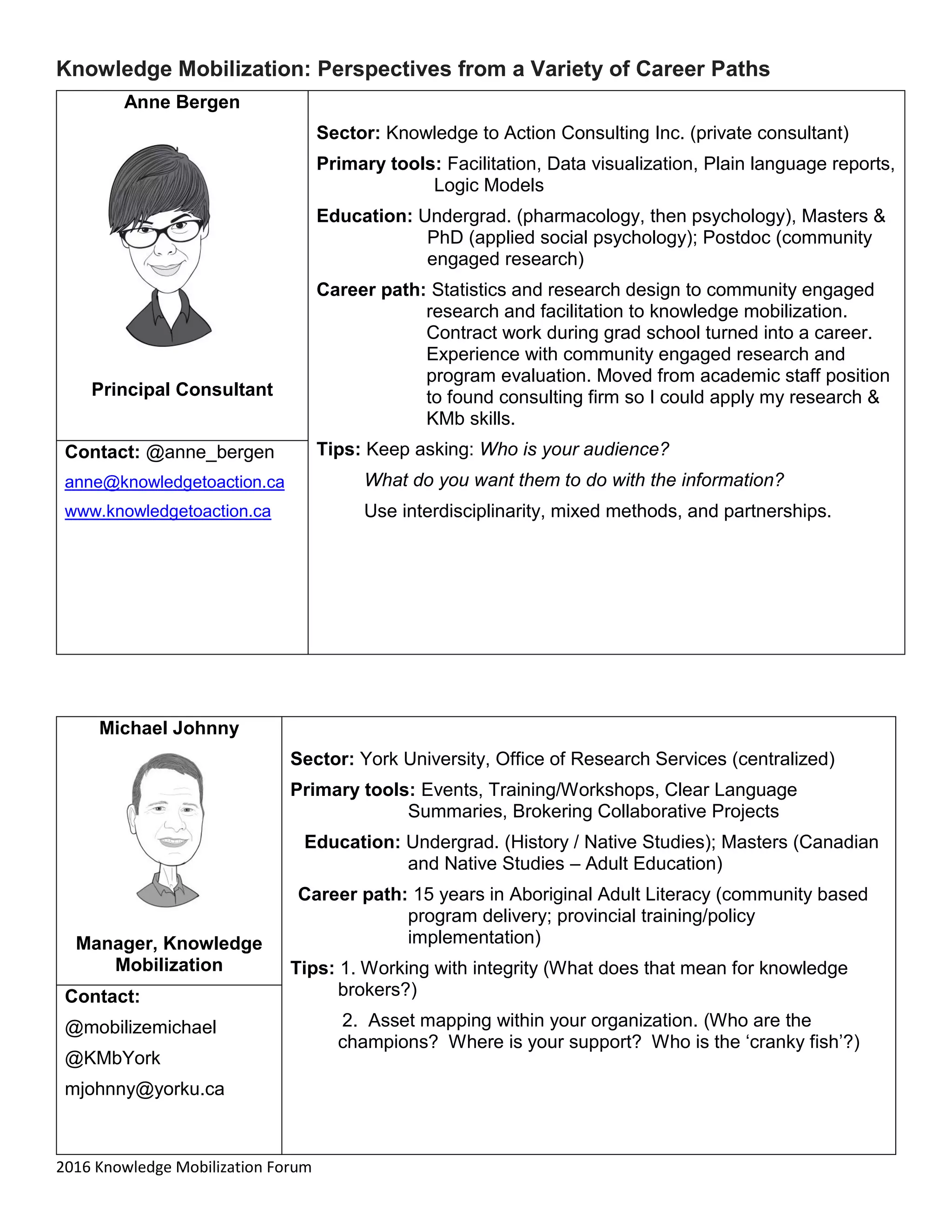 Knowledge Mobilization: Perspectives from a Variety of Career Paths ...