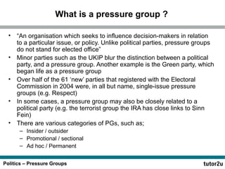 As pressure groups | PPT
