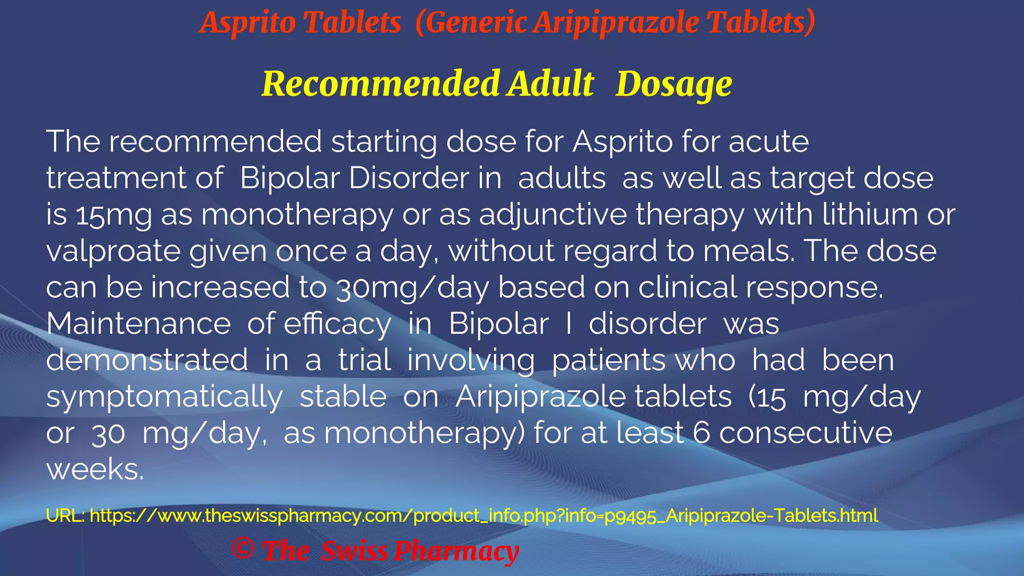 Asprito Tablets (Generic Aripiprazole Tablets) | PDF