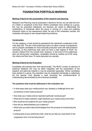 As production mark sheet video | DOC