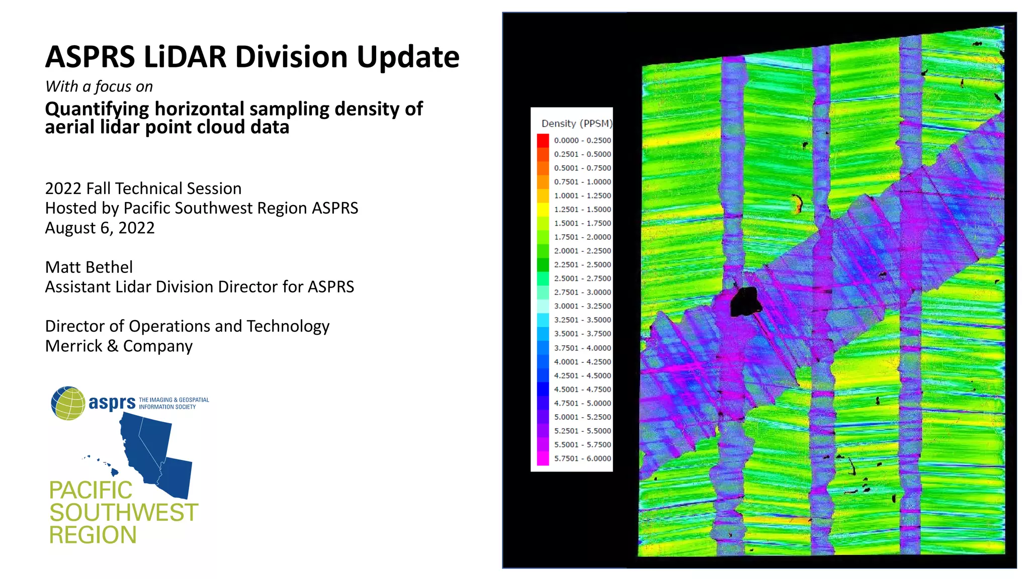Asprs Lidar Division Update With A Focus On Quantifying Horizontal Sampling Density Of Aerial