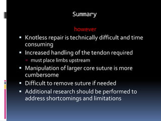Barbed Suture Tendon Repair ASPS | PPTX