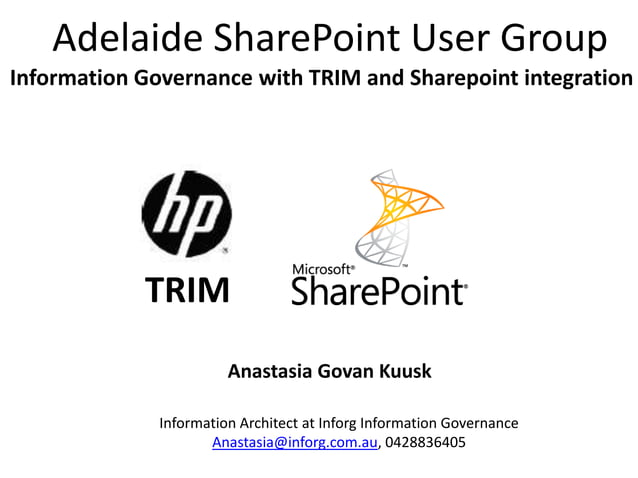 Sharepoint & TRIM integration | PPT