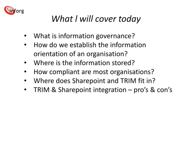 Sharepoint & TRIM integration | PPT