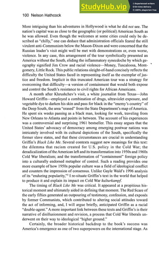 A Spy In The Enemy S Country Quot Black Like Me As Cold War Narrative | PDF