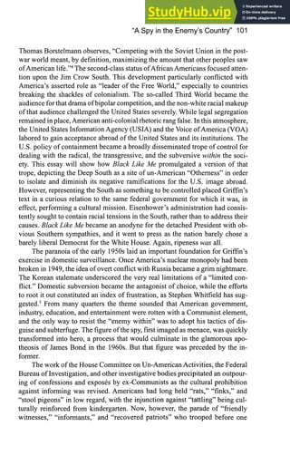 A Spy In The Enemy S Country Quot Black Like Me As Cold War Narrative | PDF