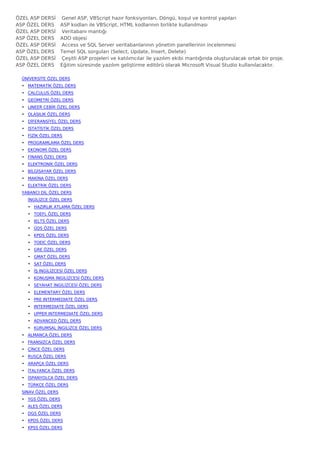 Asp özel ders | PDF
