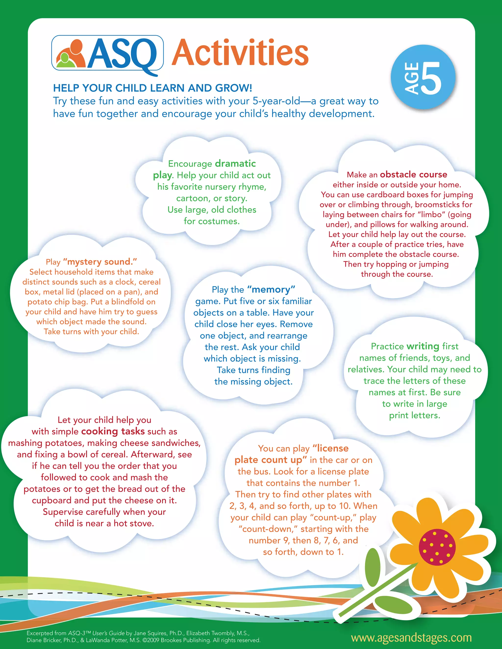 ASQ-3 Parent Activities | PDF