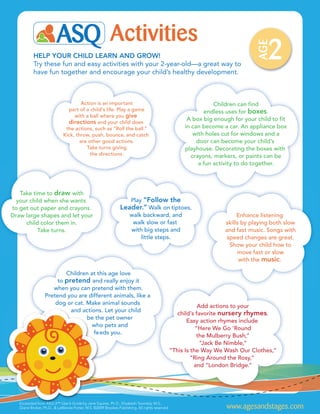 ASQ-3 Parent Activities | PDF