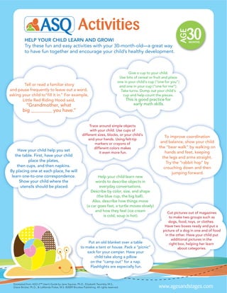 ASQ-3 Parent Activities | PDF