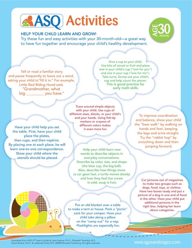 ASQ-3 Parent Activities | PDF