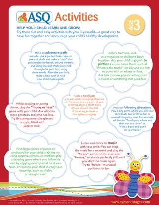 ASQ-3 Parent Activities | PDF