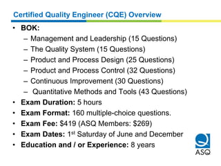 American Society for Quality (ASQ) certifications Overview | PPTX