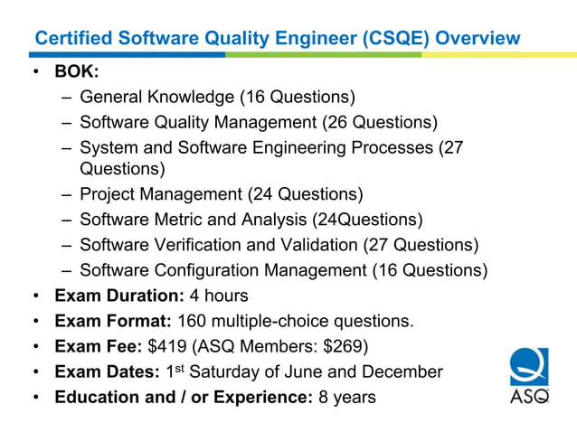 American Society for Quality (ASQ) certifications Overview | PPTX ...