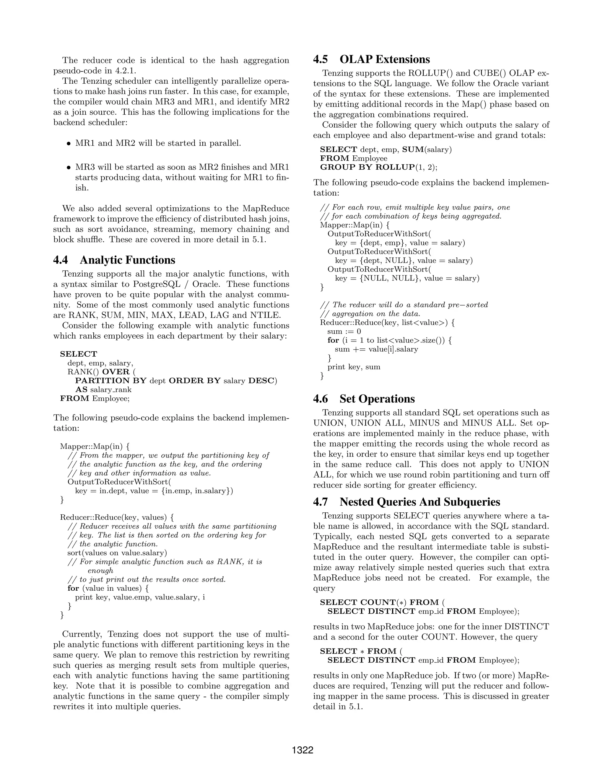 A Sql Implementation On The Map Reduce Framework Pdf Databases Computer Software And