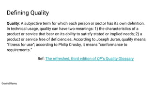 Quality Management - Guidelines for realizing financial and economic ...