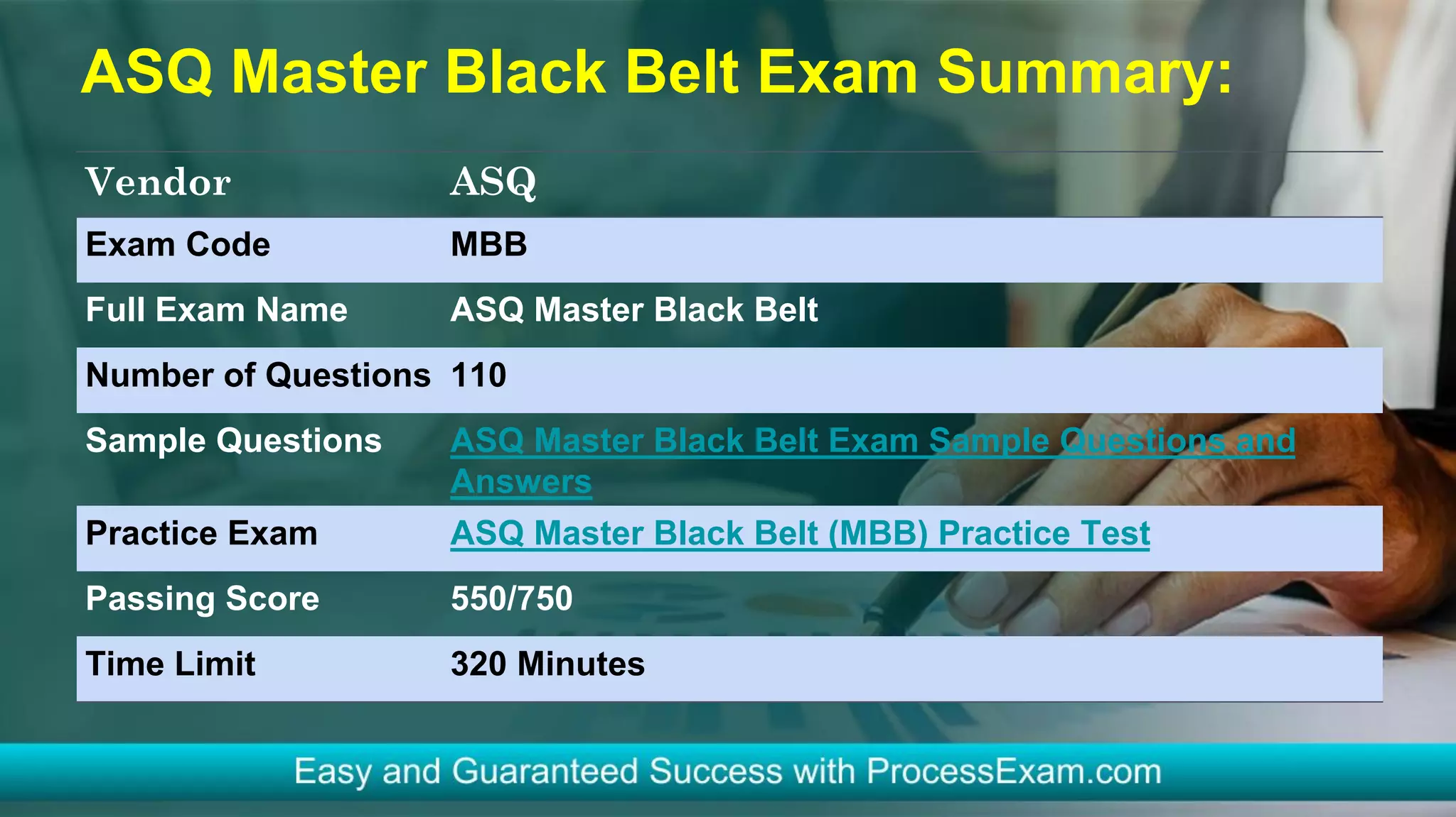 ASQ Master Black Belt (MBB) Exam | Questions & Answers | PDF