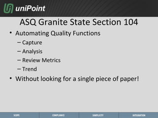 ASQ uniPoint Quality PPT | PPT