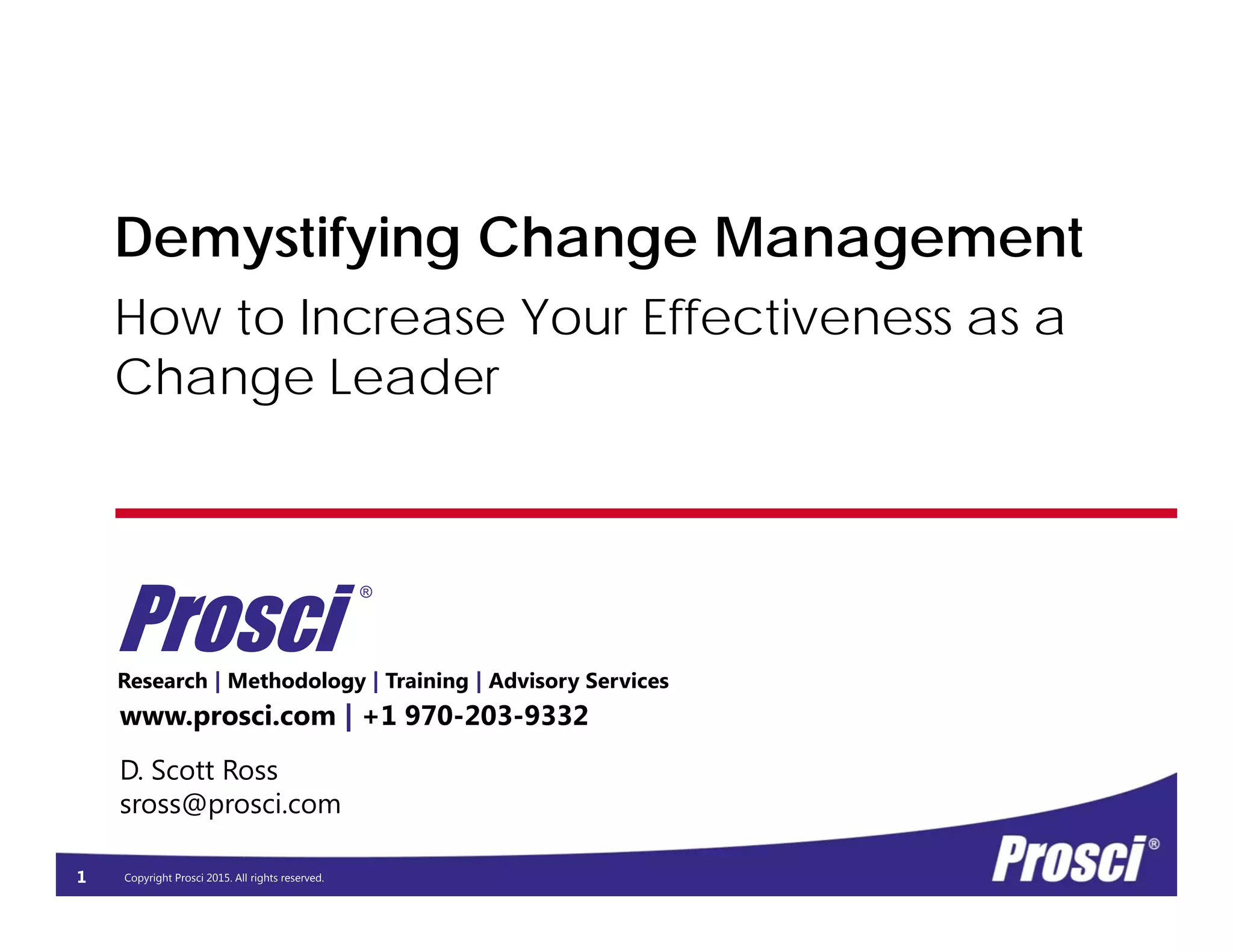 Demystifying Change Management: Prosci Change Management Certification ...