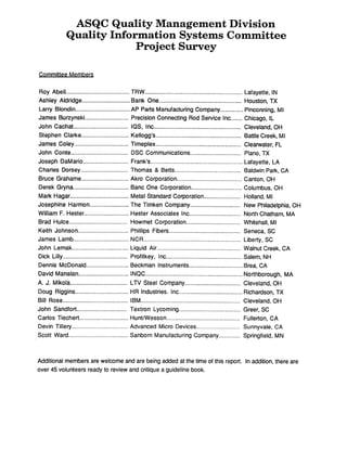 ASQ QMD Quality Information Systems Tech Committee 1992 | PDF | Free ...