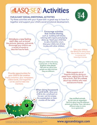 ASQ:SE-2 Parent Activities | PDF