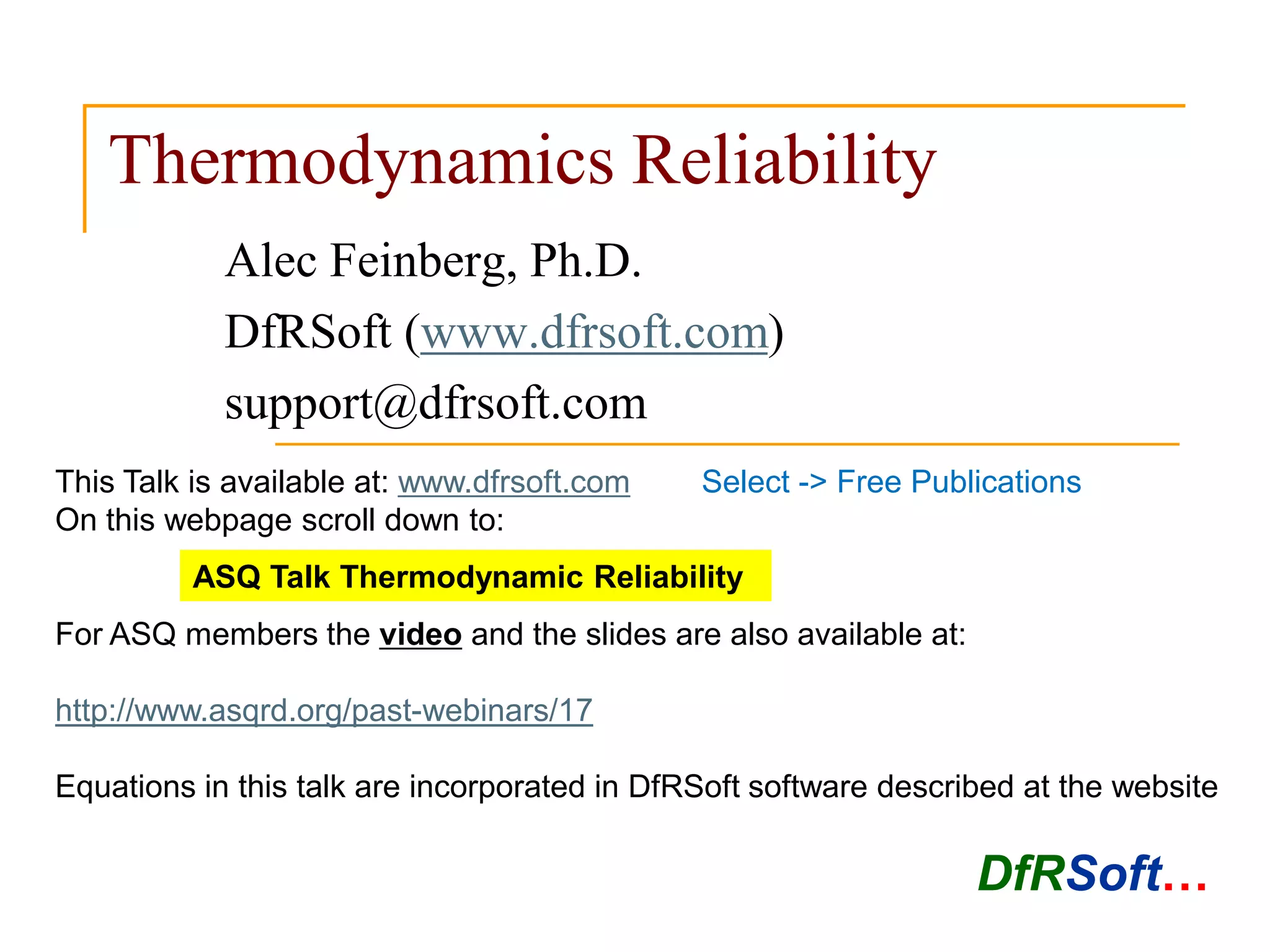 Thermodynamic Reliability | PDF | Chemistry | Science