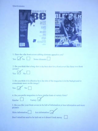 Examples of completed questionaires | PPT