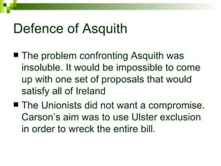 Asquith And The Home Rule Crisis | PPT