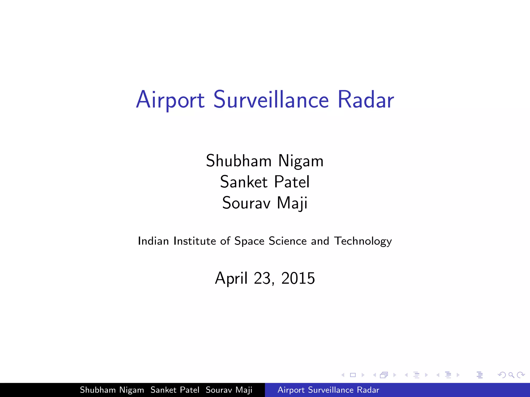 Airport Surveillance Radar (ASR) | PDF | Air Travel | Travel Type