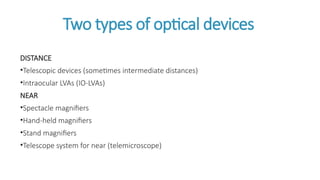 Optical and non optical devices used in low vision | PPT