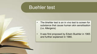 skin sensitisation test | PPTX
