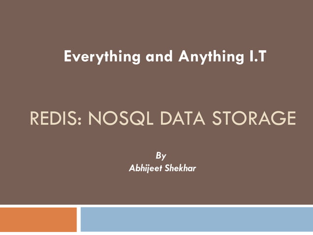 Introduction of Redis as NoSQL Database | PPT