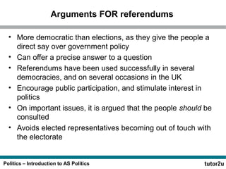 As referendums | PPT | Civic affairs | Politics
