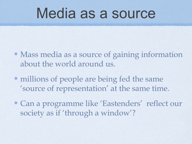 Media Representations | PPT