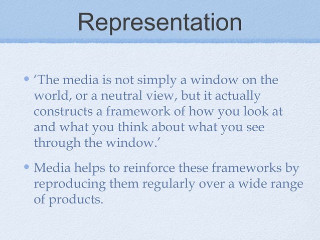 Media Representations | PPT