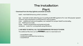 AUTOMATIC SPEECH RECOGNITION SYSTEM USING KALDI | PPTX