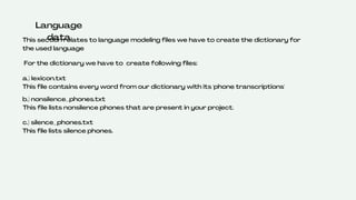 AUTOMATIC SPEECH RECOGNITION SYSTEM USING KALDI | PPTX