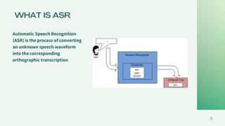 AUTOMATIC SPEECH RECOGNITION SYSTEM USING KALDI | PPTX