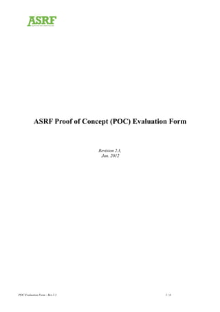 Asrf poc evaluation form | DOC
