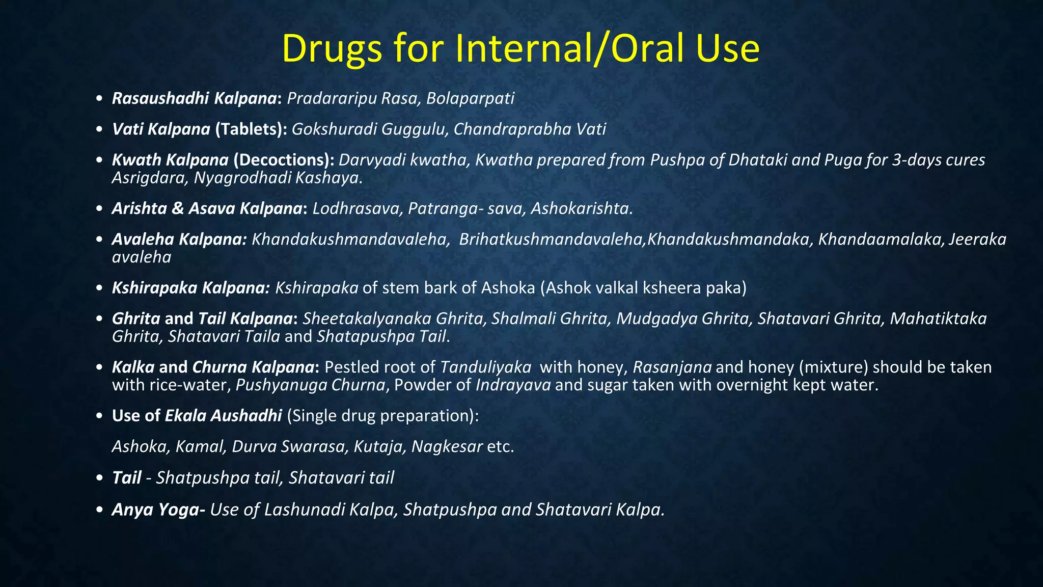 Asrigdara in Ayurveda (Abnormal Uterine Bleeding) | PDF