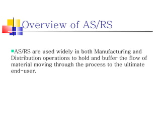 Asrs | PPT