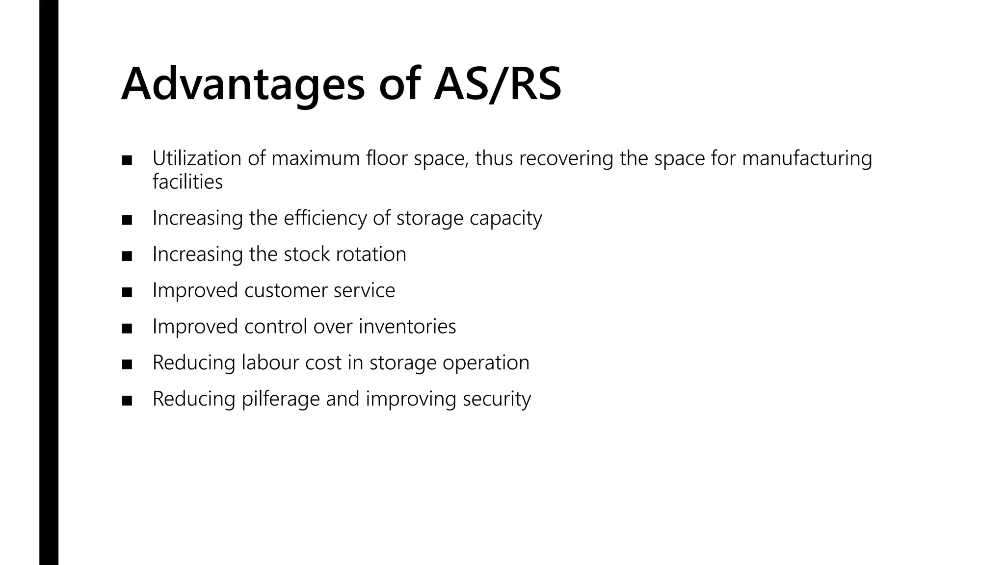 Automated Storage/Retrieval Systems - Explained | PPTX