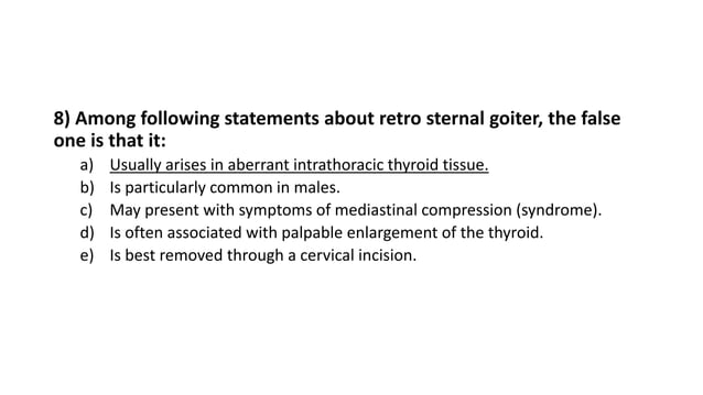 Asr Thyroid Mcq Revision 1 Pptx Thyroid Disorders Endocrine And