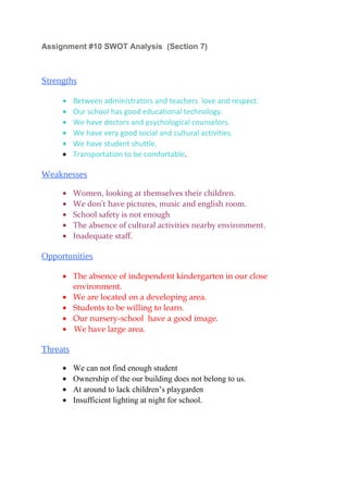 Ass.10 swot analysis tezcan ozkan | DOC