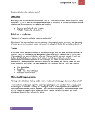 Marketing Tactics | PDF | Marketing and Advertising | Business