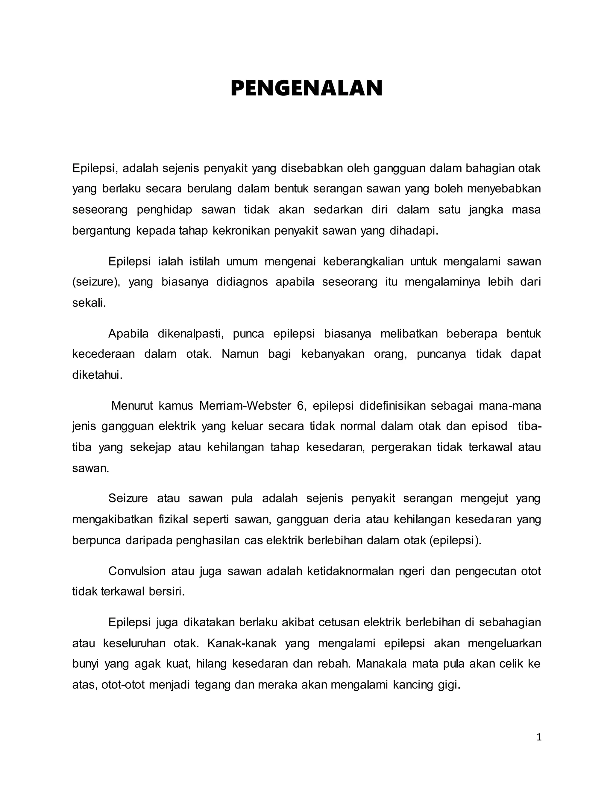 Epilepsi (sawan) | DOCX