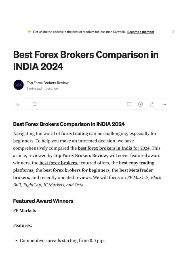 Best Forex Brokers Comparison in INDIA 2024 | PDF