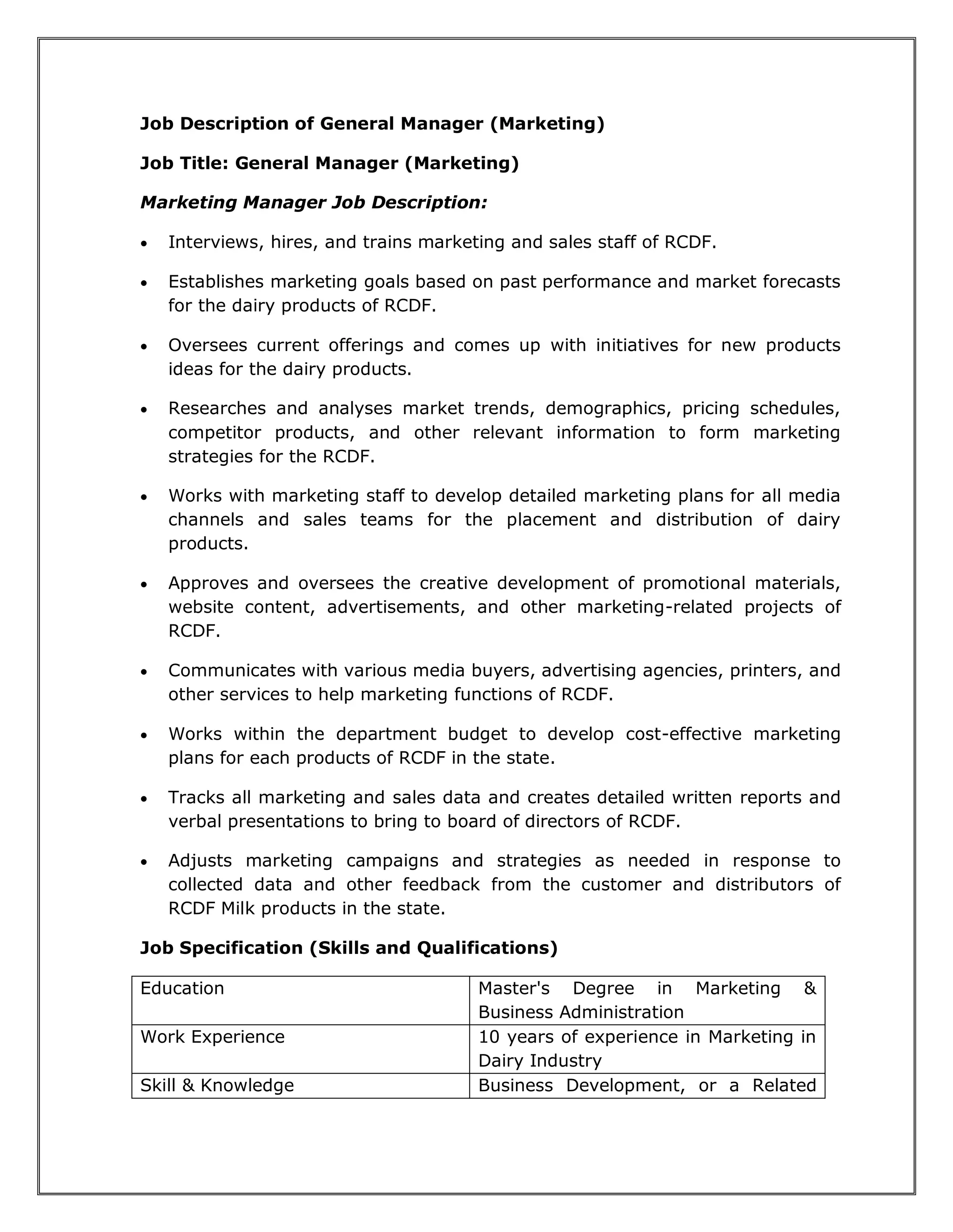 Job Specification & Job Description | PDF | Resume Writing and Advice ...