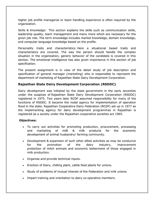 Job Specification & Job Description | PDF | Resume Writing and Advice ...
